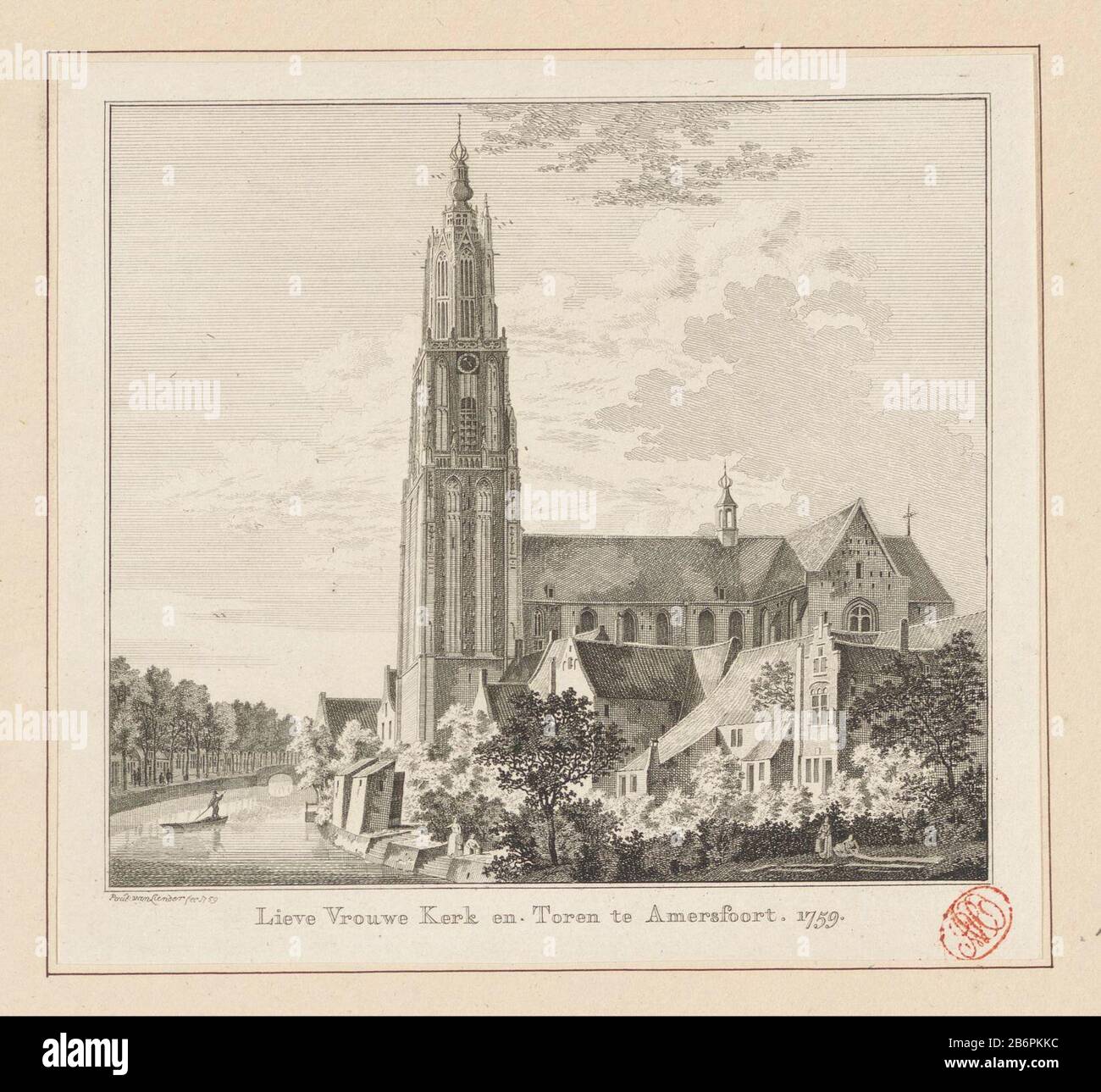 Gezicht op de Onze-Lieve-Vrouwetoren en kerk te Amersfoort, 1759 Lieve ...