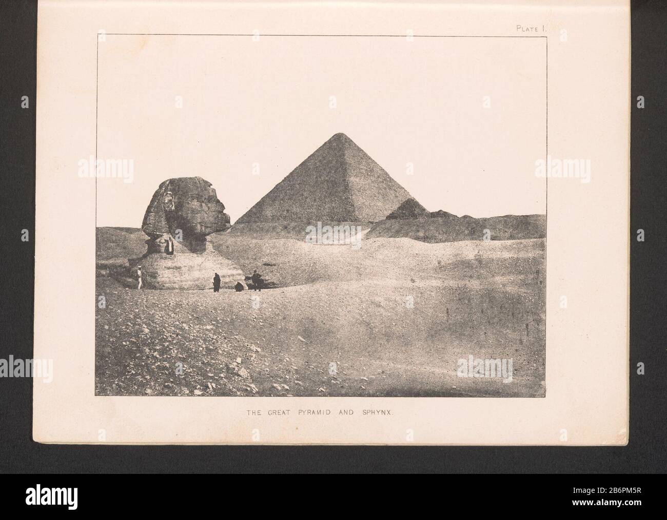 Gezicht op de Piramide van Cheops en de Sfinx van Gizeh The great ...