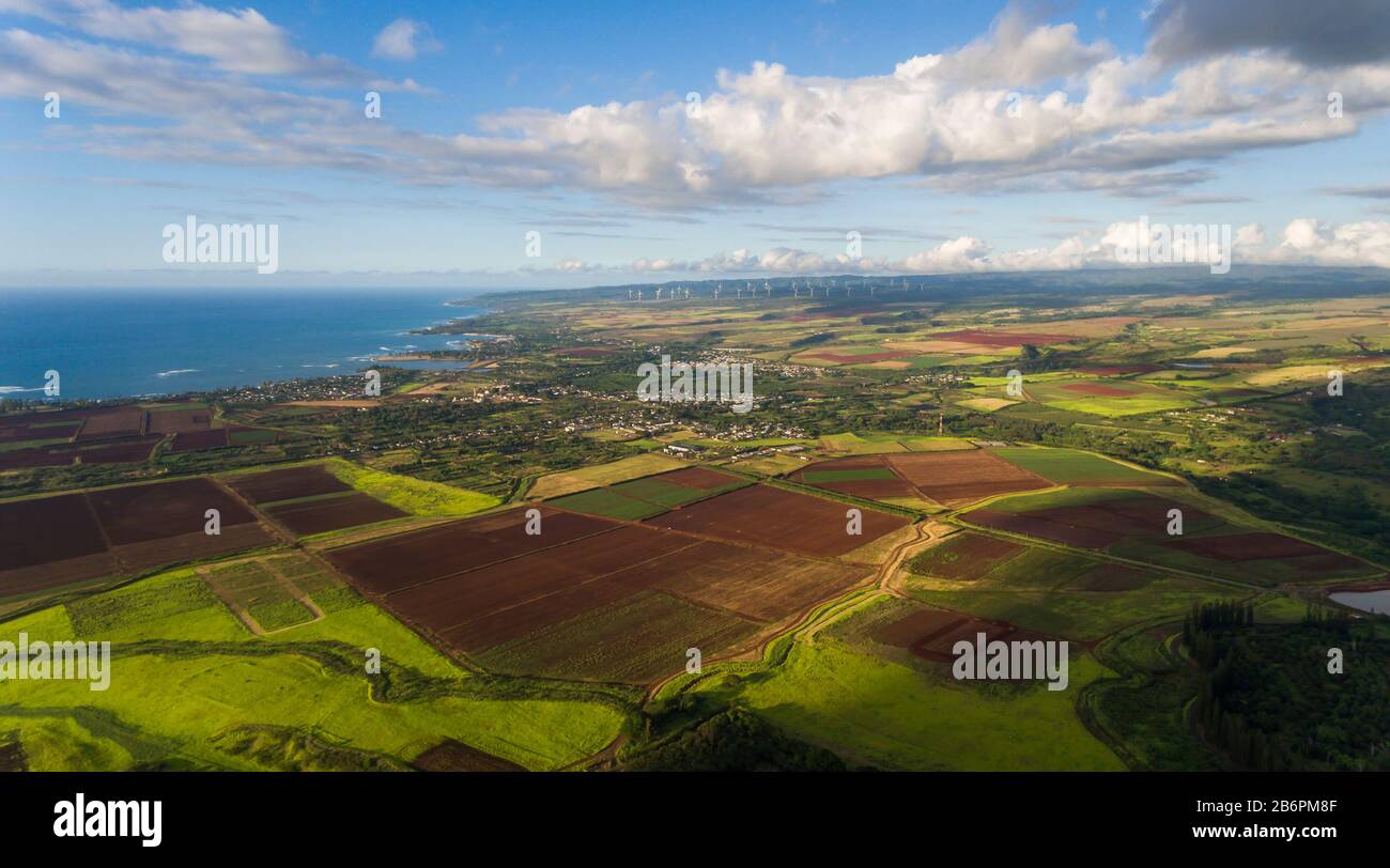 Aerial view of Farmland Stock Photo - Alamy