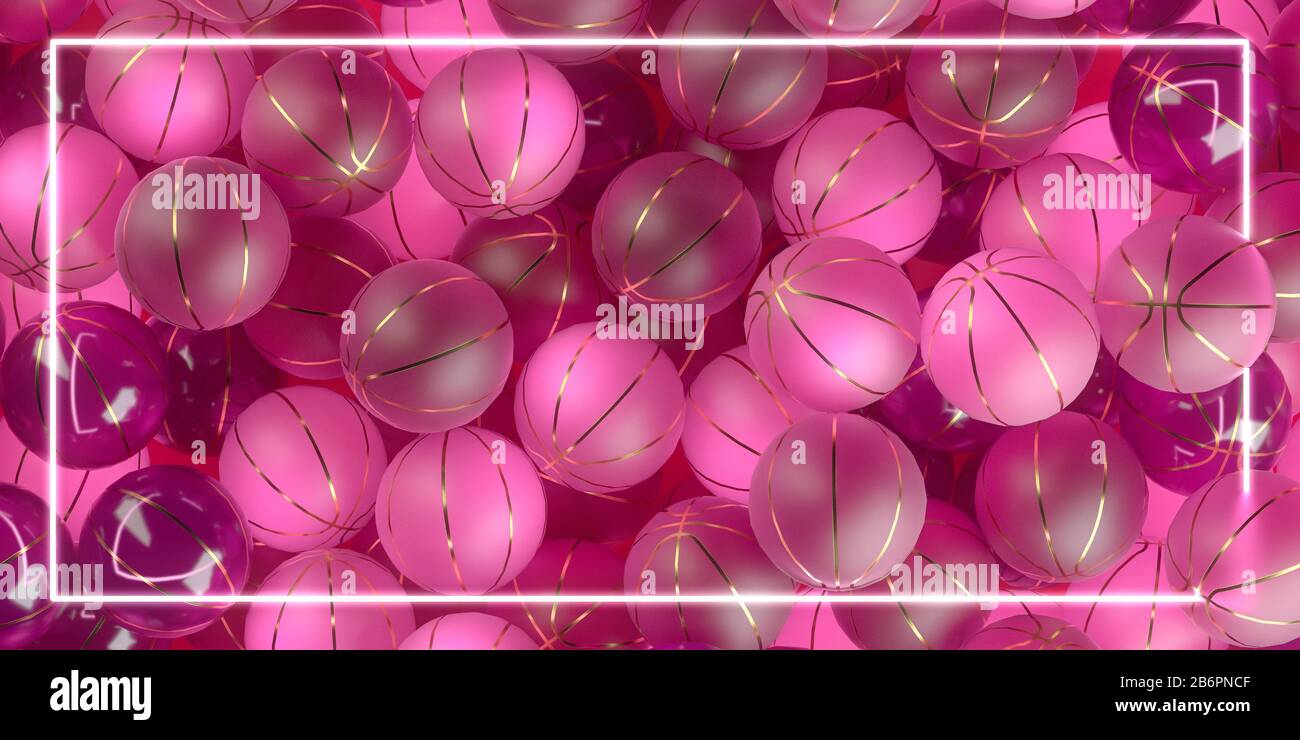 background made of trnslucent pink basketballs glossy and matte with ...