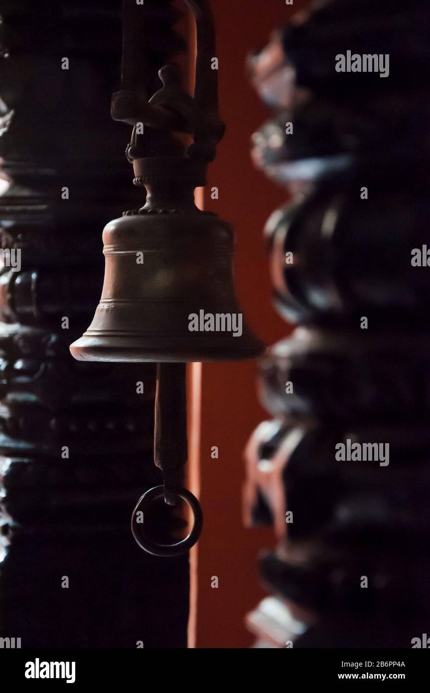 Small traditional bell at a temple Stock Photo - Alamy