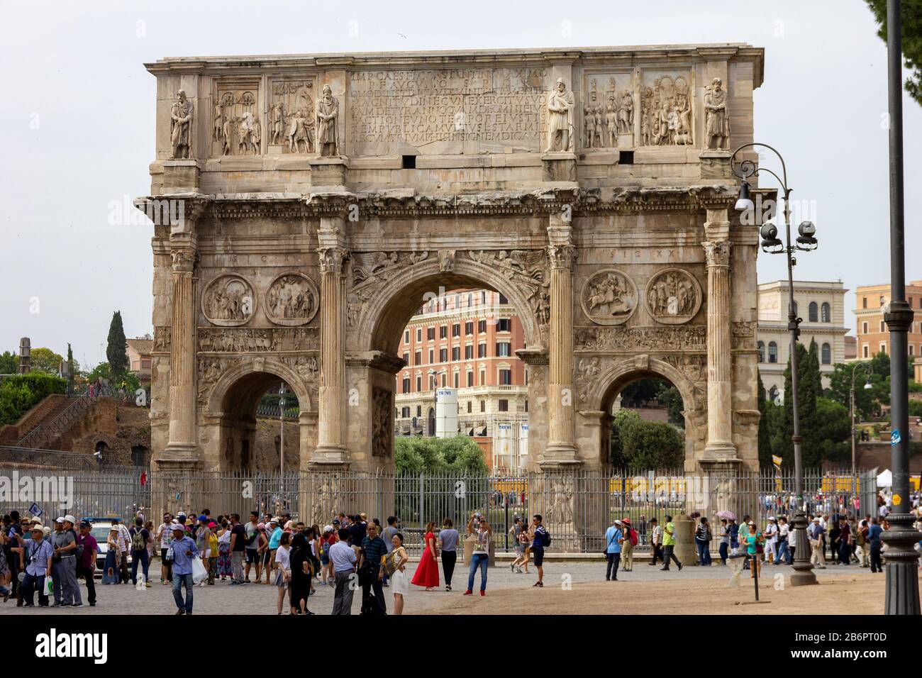Rome, Italy - June 14 2019: A straight portrait of the arc of ...