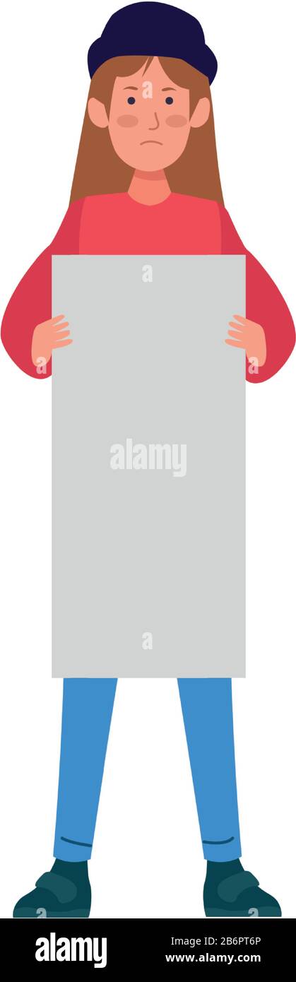 activist woman with protest banner Stock Vector Image & Art - Alamy