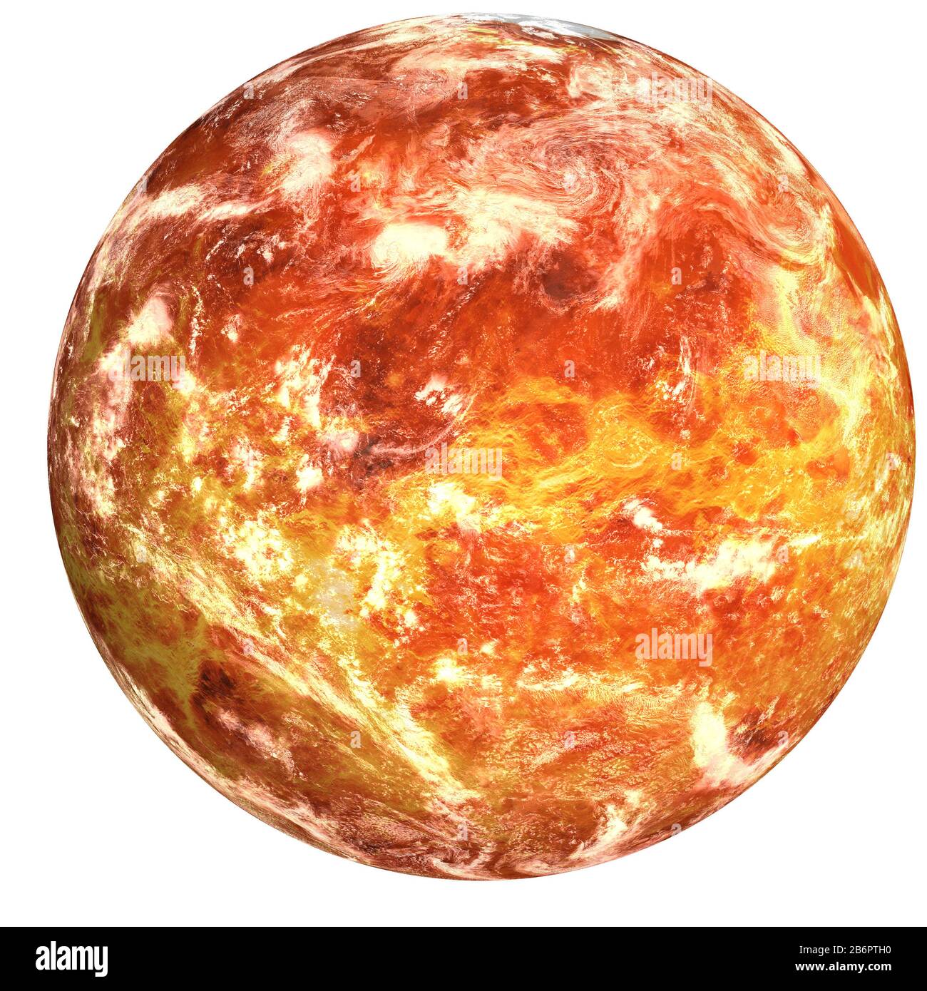 High detailed Fiction red surface planet with white atmosphere isolated ...