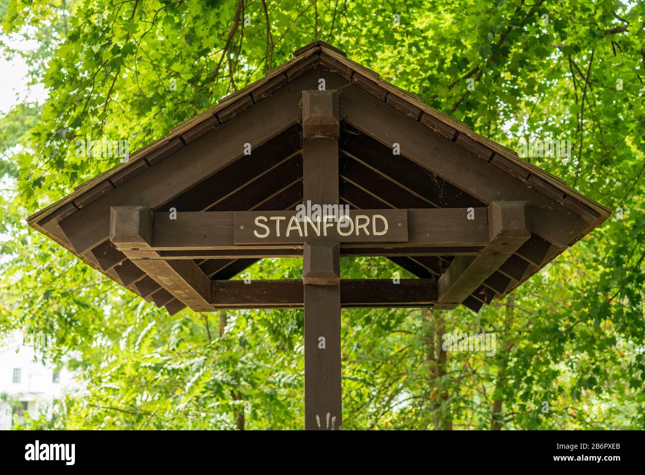 Trail information signpost in Cuyahoga Valley National Park, Ohio Stock ...