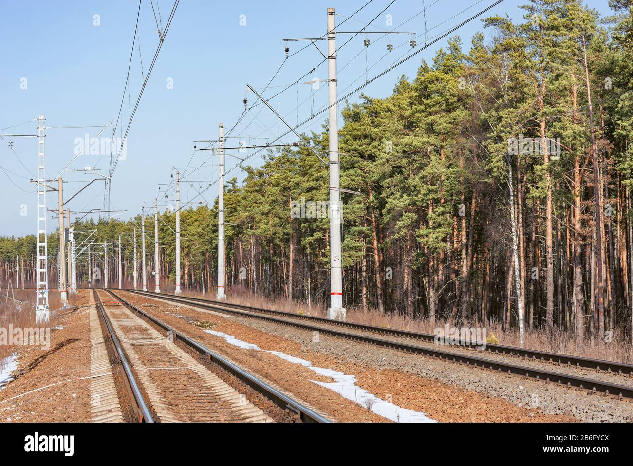 Two rail tracks hi-res stock photography and images - Alamy
