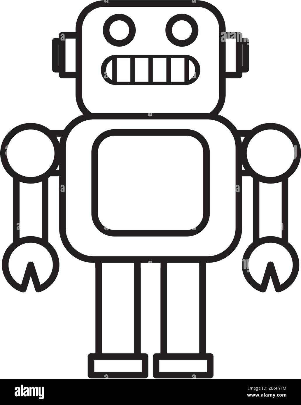 Cute Robots Clipart Black And White