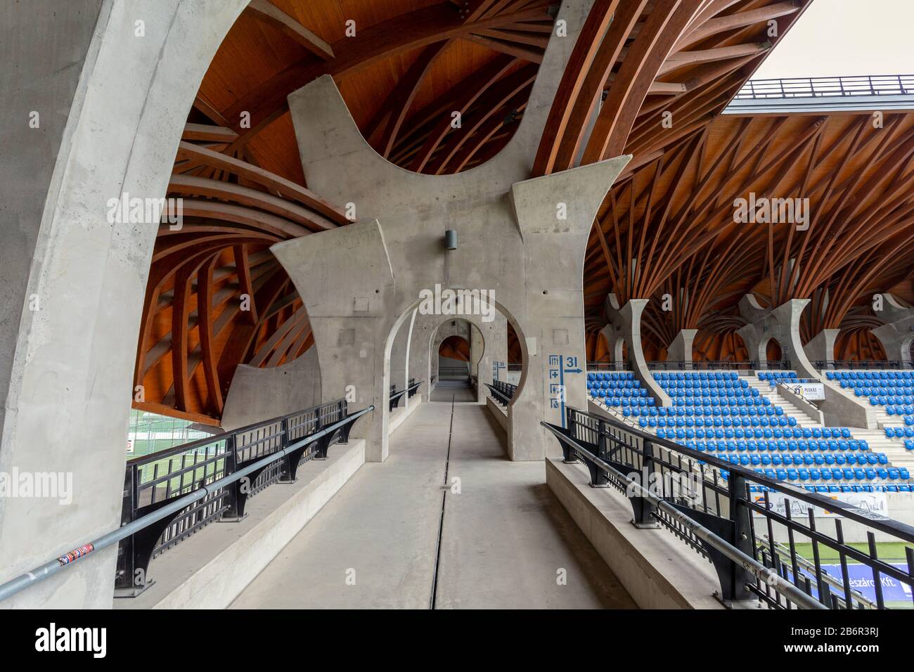Felcsut, Hungary - 03 08 2020: The grandstand of the Pancho football ...