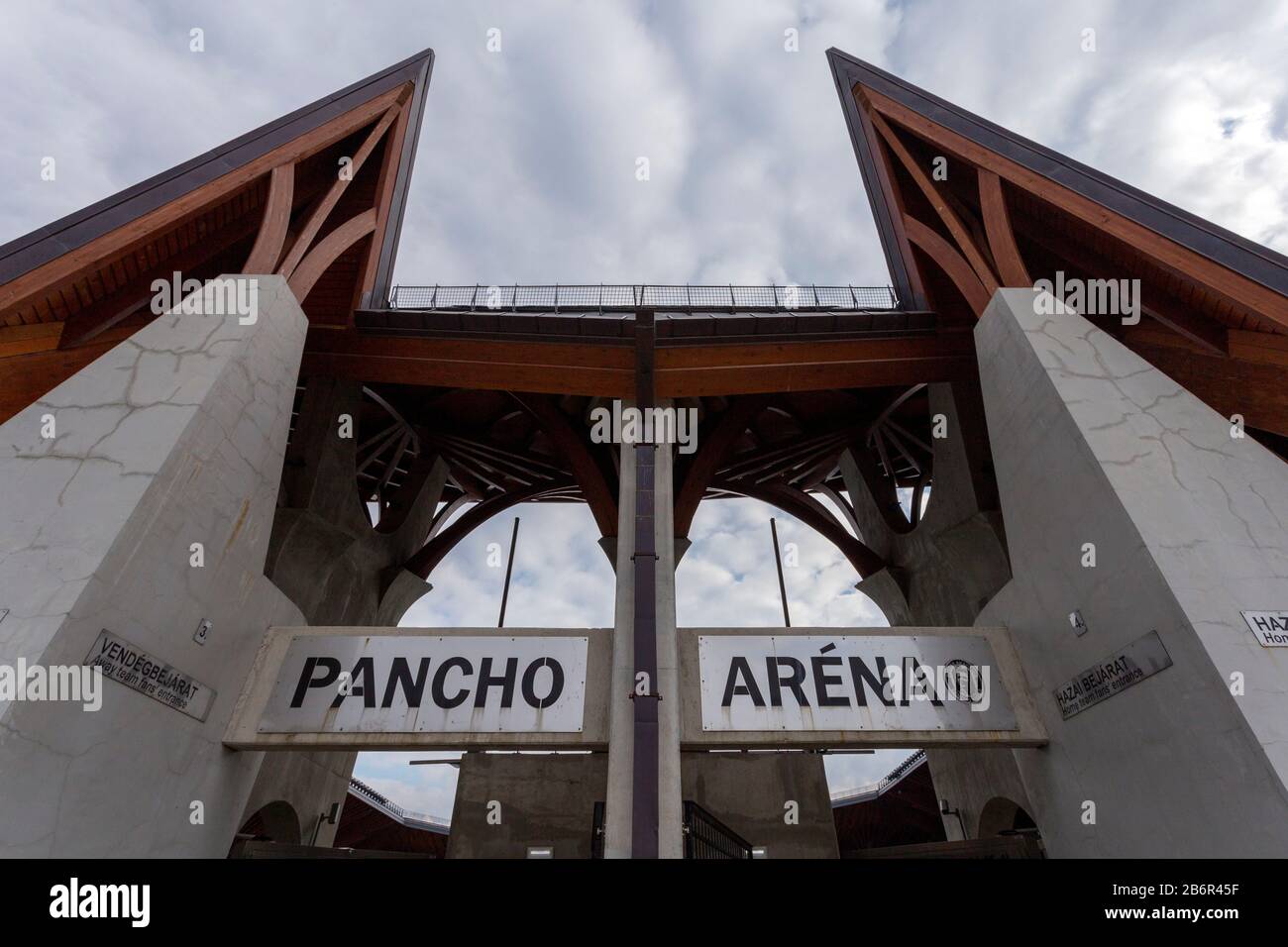 Felcsut, Hungary - 03 08 2020: Entrance of the Pancho football arena in ...