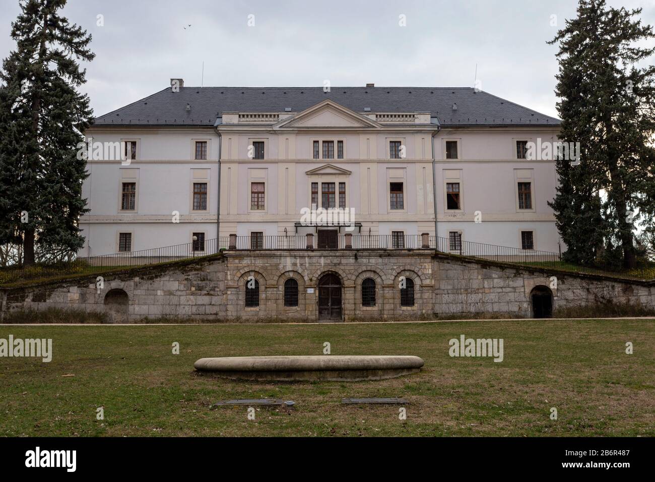 The baroque Batthyany castle in the town of Bicske, Hungary Stock Photo ...