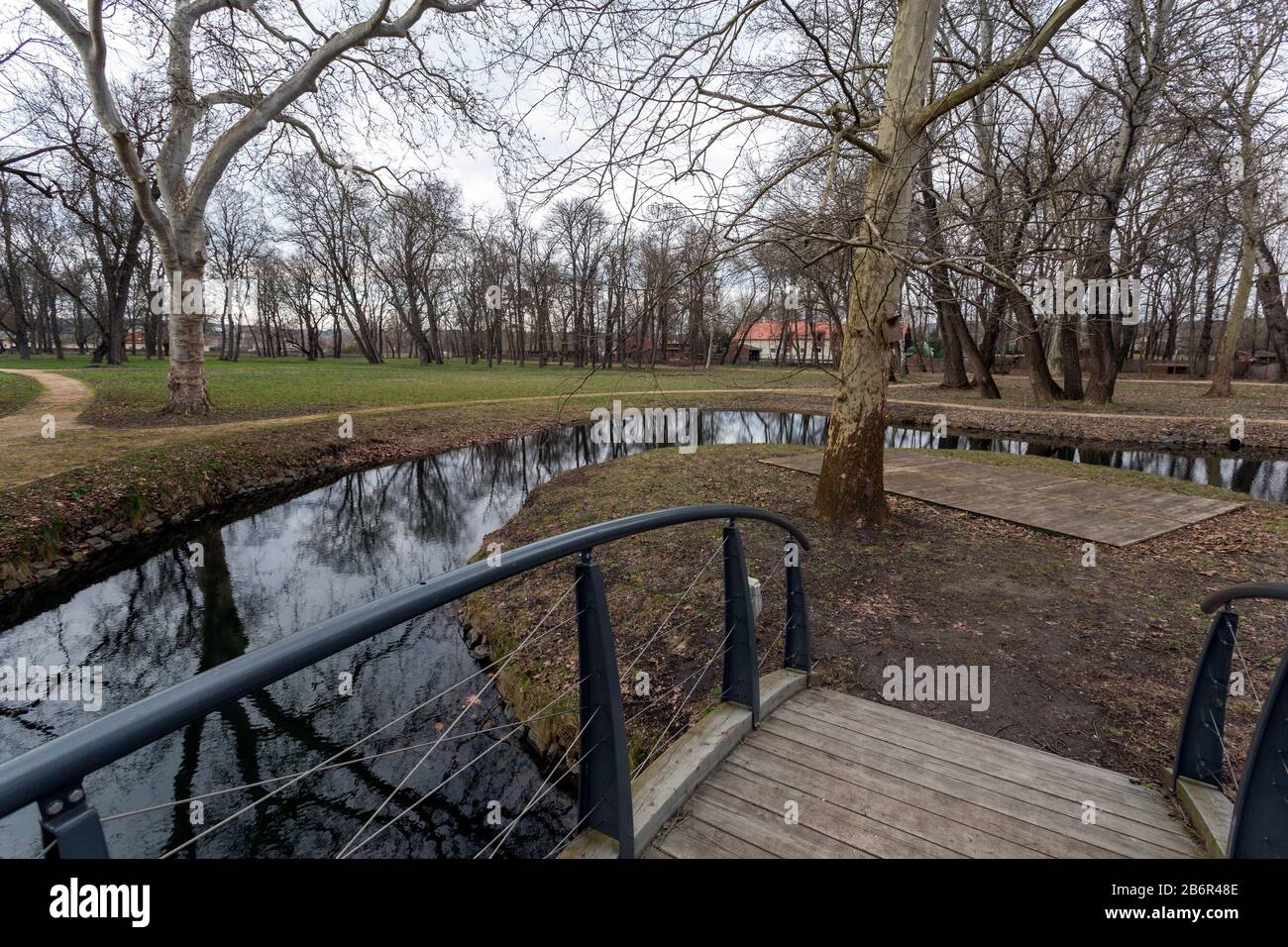 The garden of the baroque Batthyany castle in the town of Bicske ...