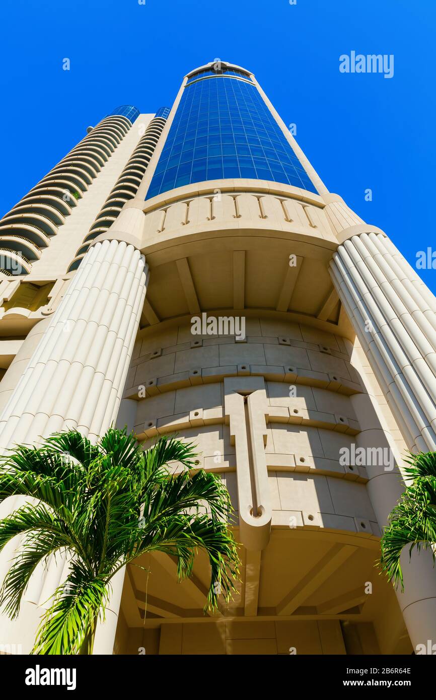 Honolulu, Oahu, Hawaii - November 04, 2019: Harbor Court residential ...