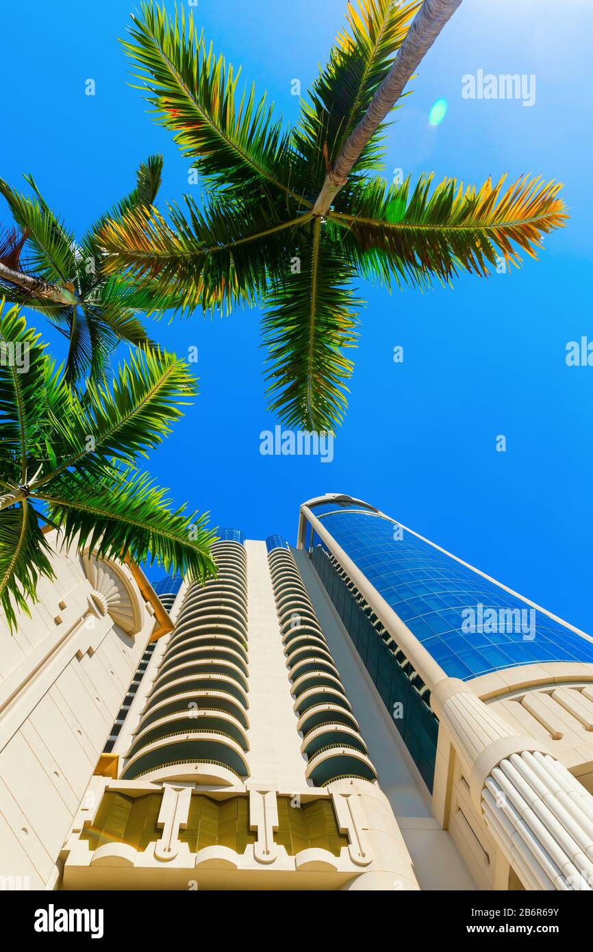 Honolulu, Oahu, Hawaii - November 04, 2019: Harbor Court residential ...