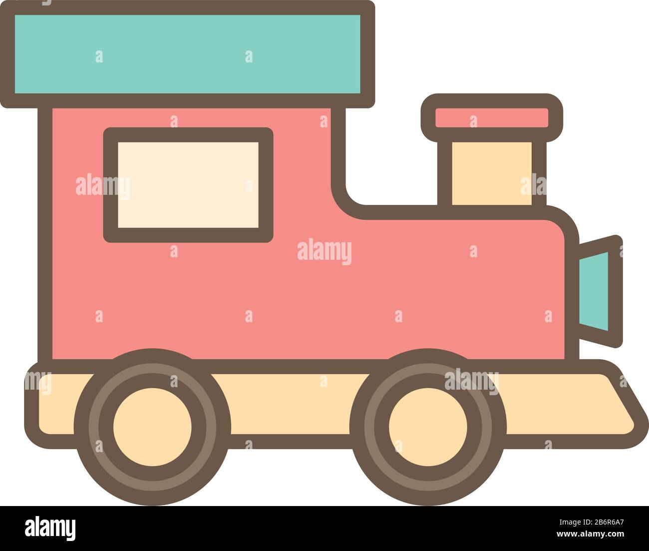 cute train child toy block style icon Stock Vector Image & Art - Alamy