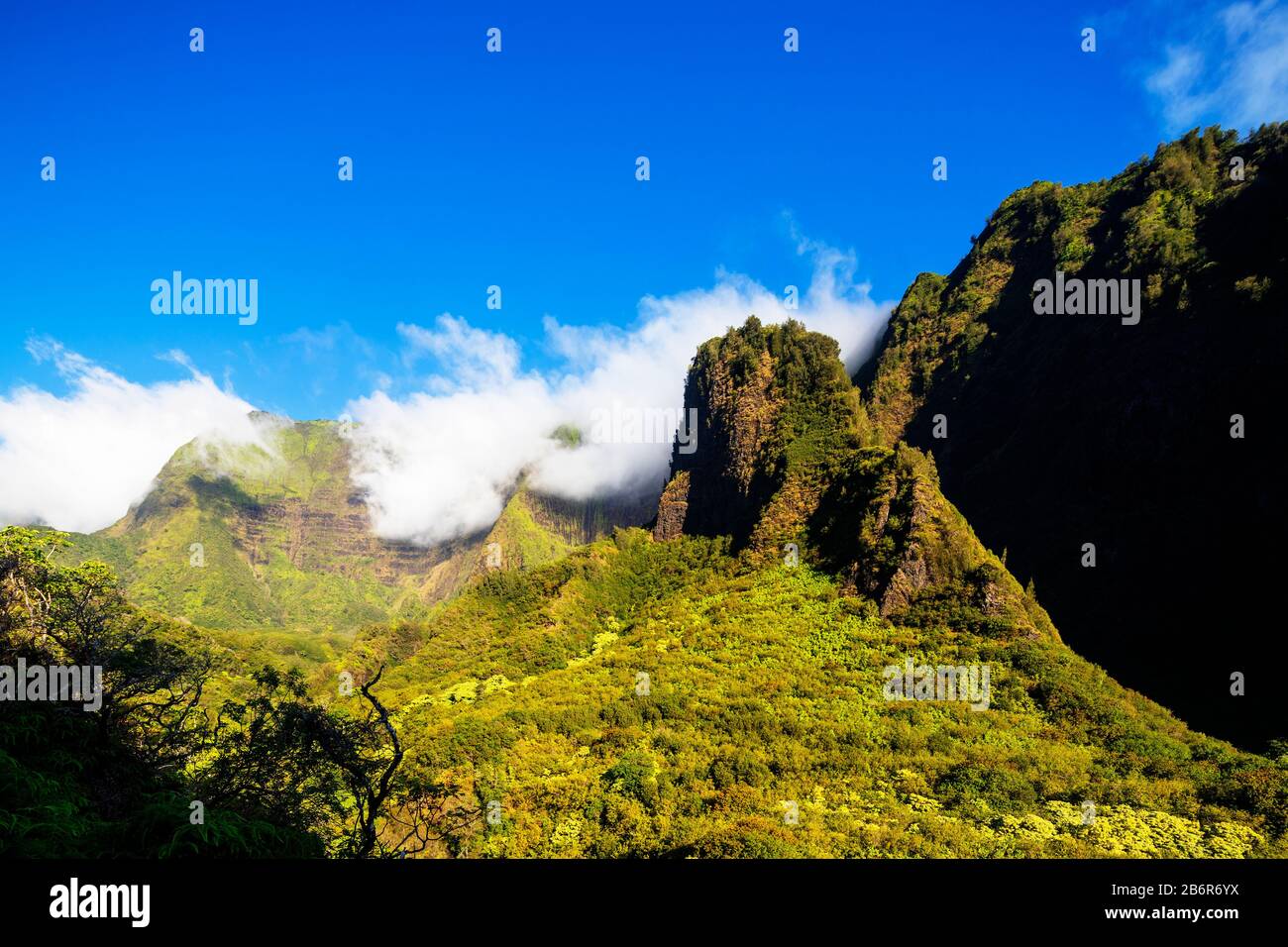 United States of America, Hawaii, Maui island, Iao Needle state park ...