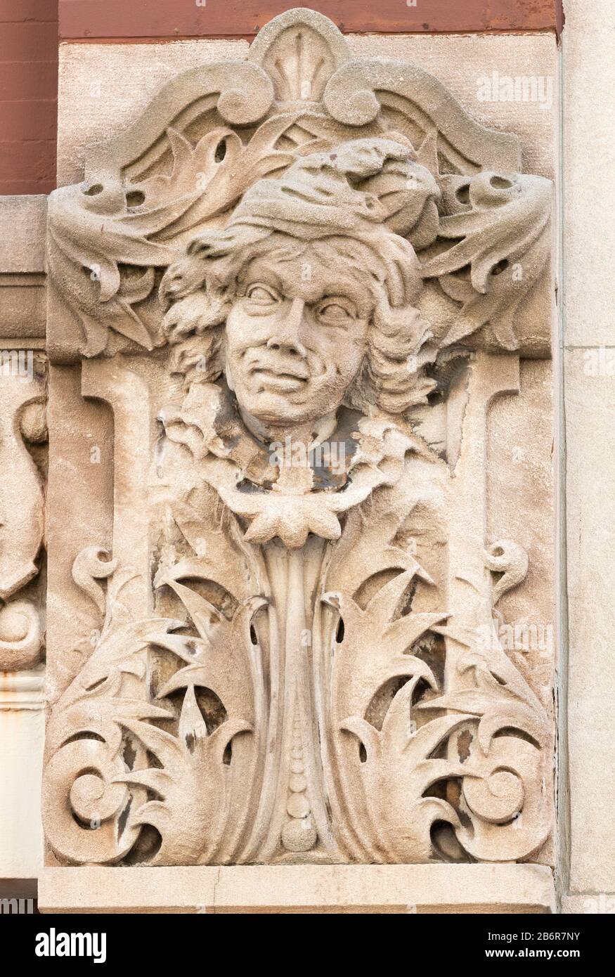 The limestone frieze of the Drhumor Building, in Asheville, NC, USA ...