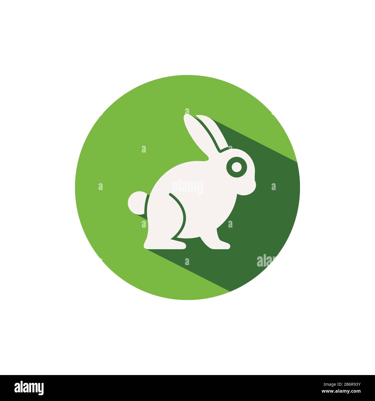 Rabbit. Icon on a green circle. Animal glyph vector illustration Stock ...