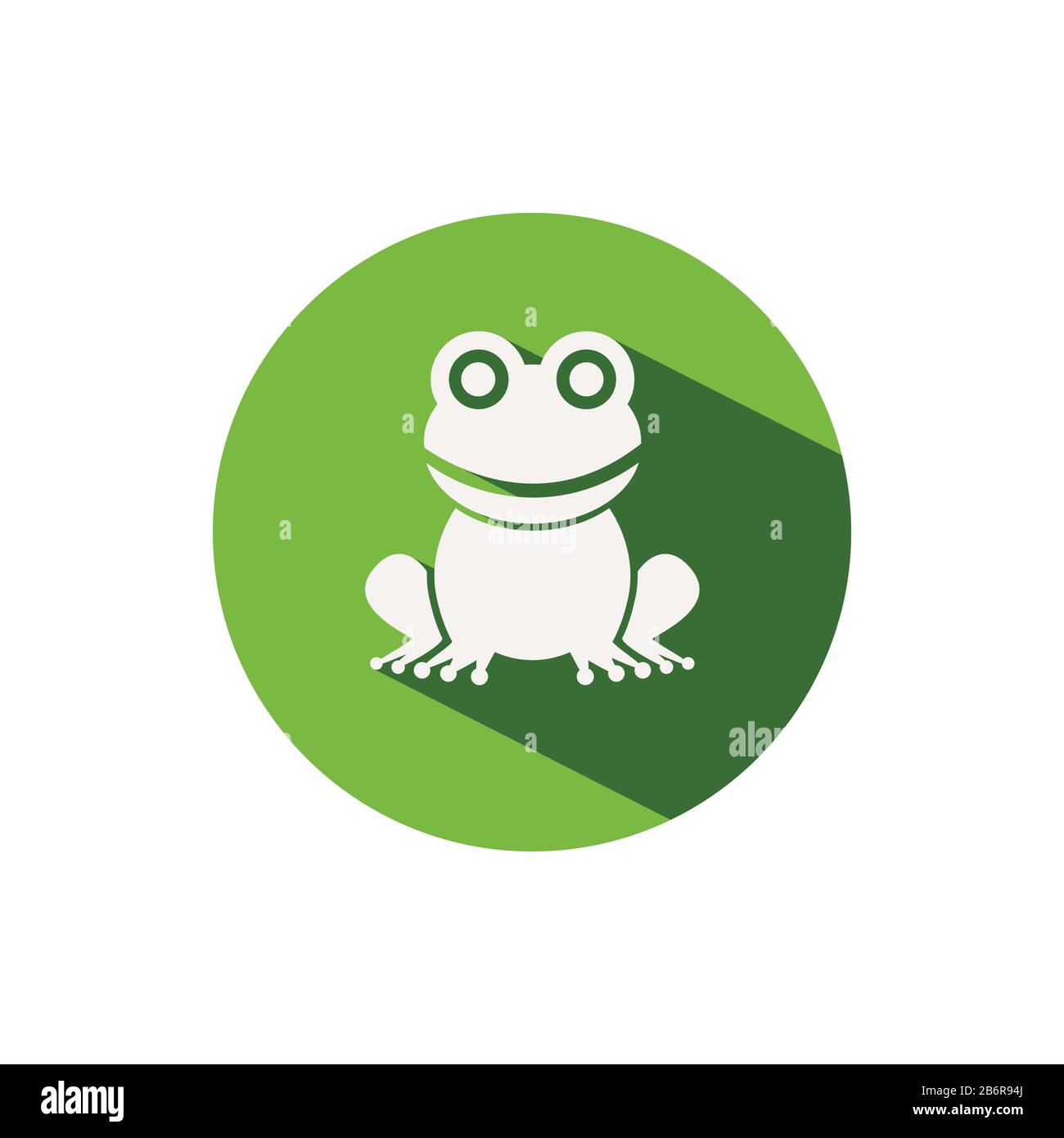 Frog. Icon on a green circle. Animal glyph vector illustration Stock ...