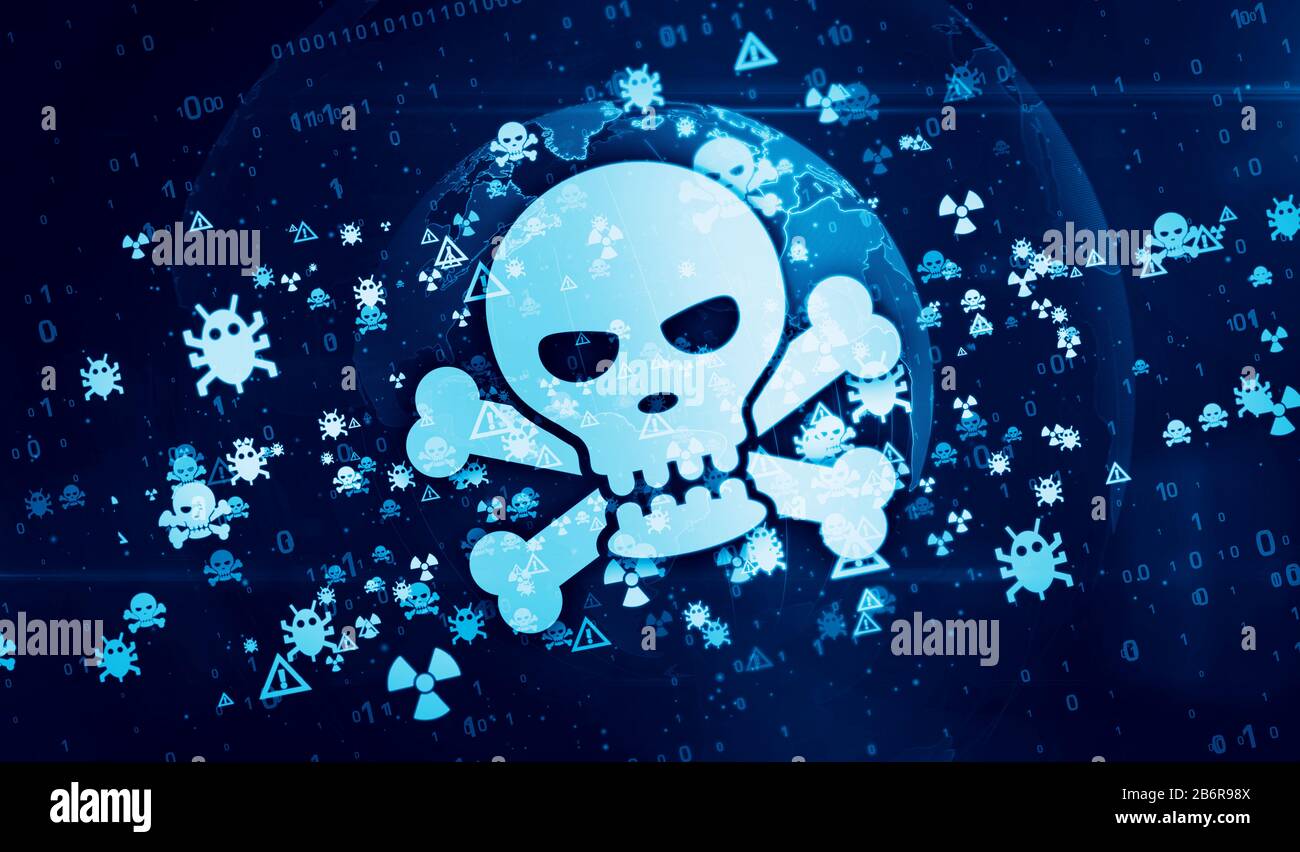 Cyber crime, hacker attack, virus, computer safety and privacy security ...