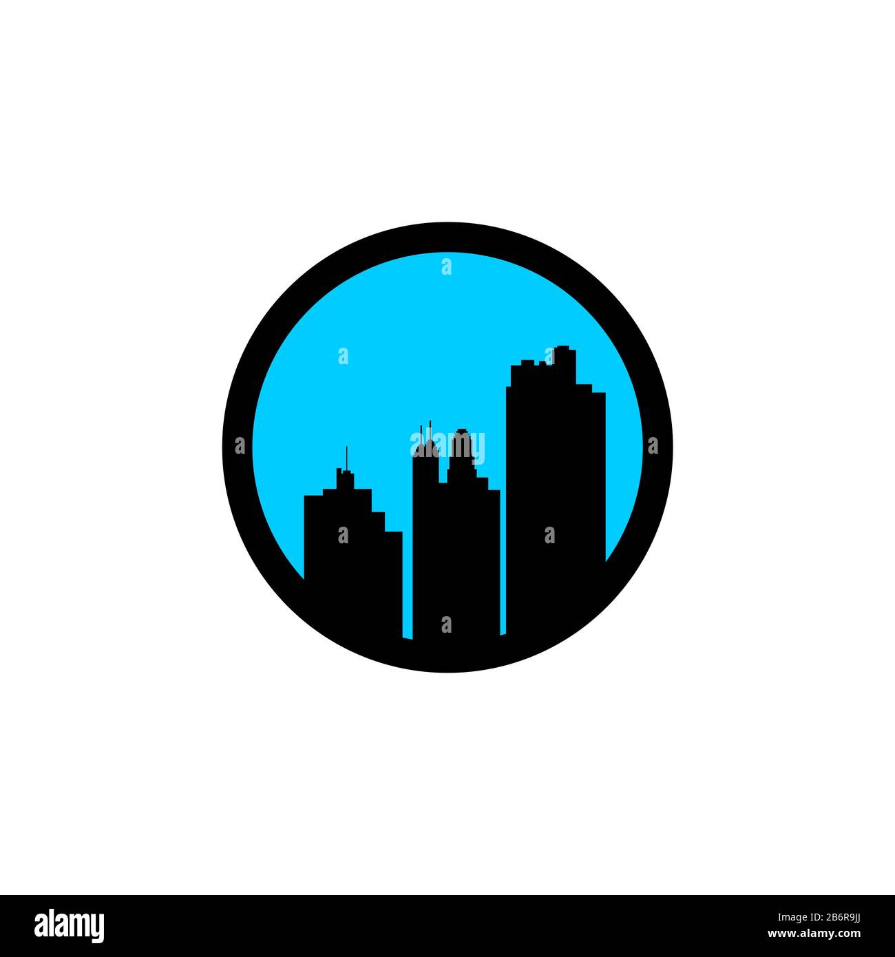 Circle Shape Skyline Town Logo Template Illustration Design. Vector EPS ...