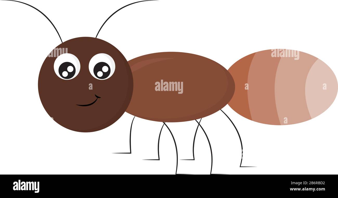 Small ant, illustration, vector on white background Stock Vector Image ...