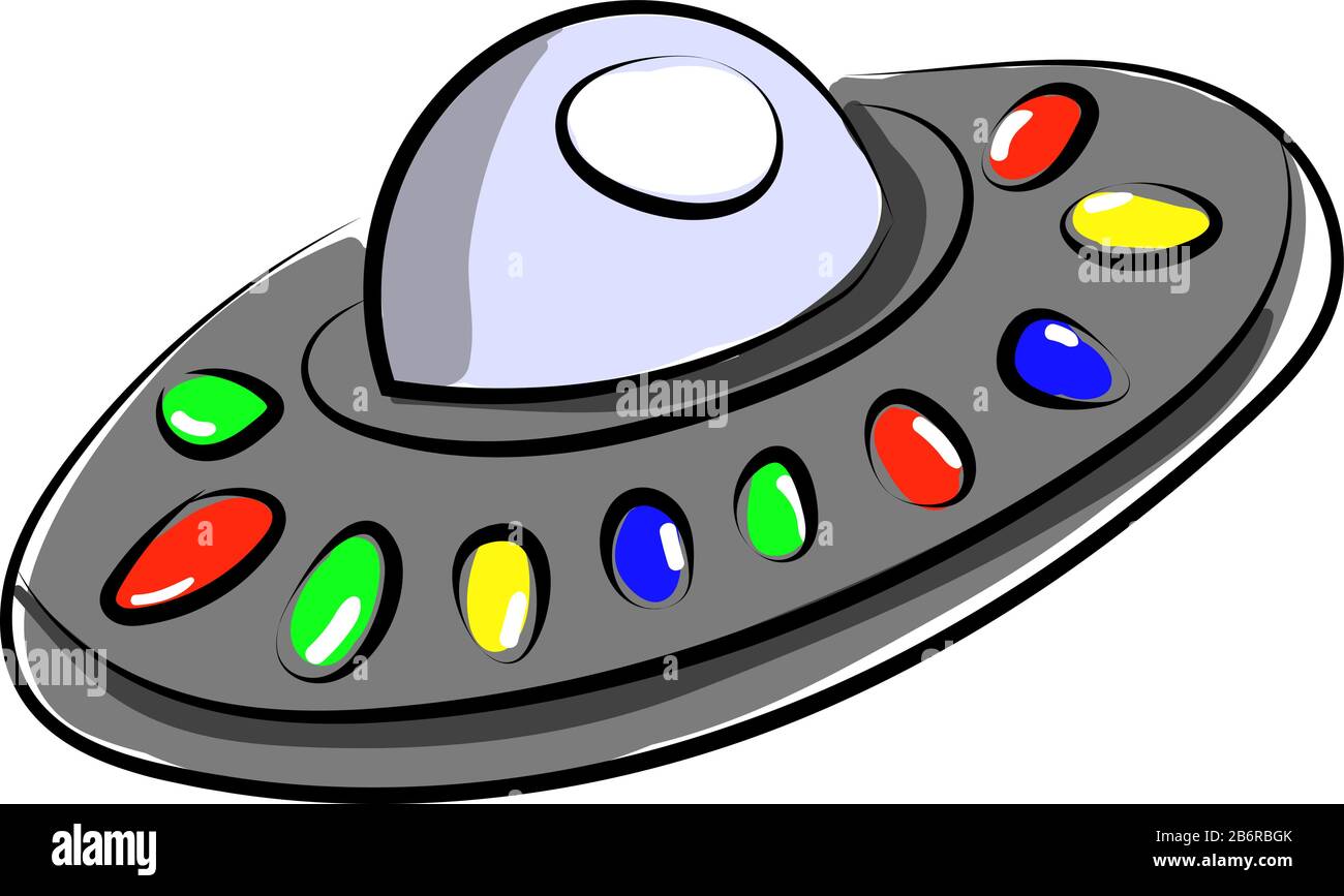 Flying UFO, illustration, vector on white background Stock Vector Image ...