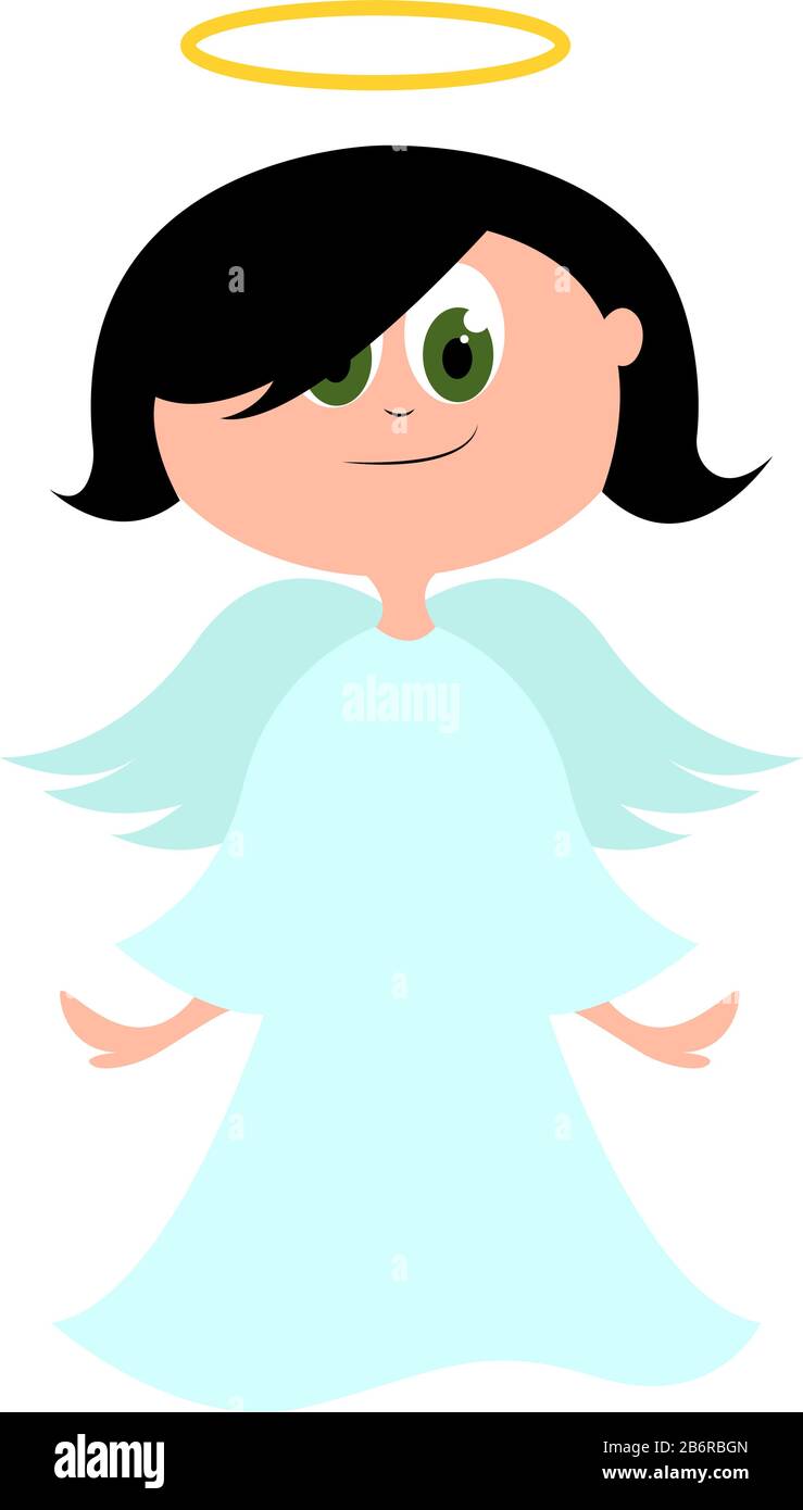 Cute angel, illustration, vector on white background Stock Vector Image ...