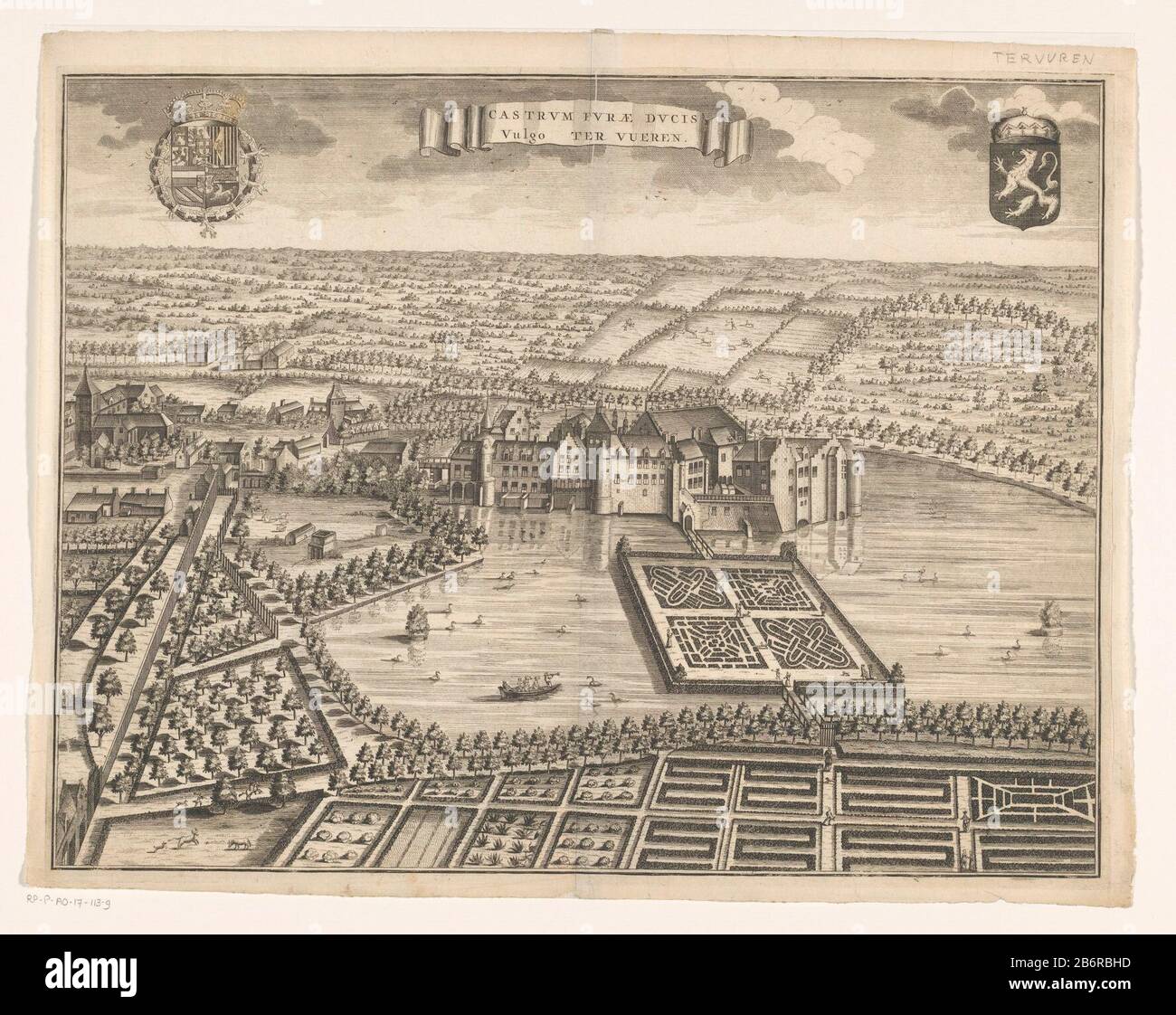 Gezicht op het Kasteel van Tervuren Castrum Furae ducis vulgo Ter ...