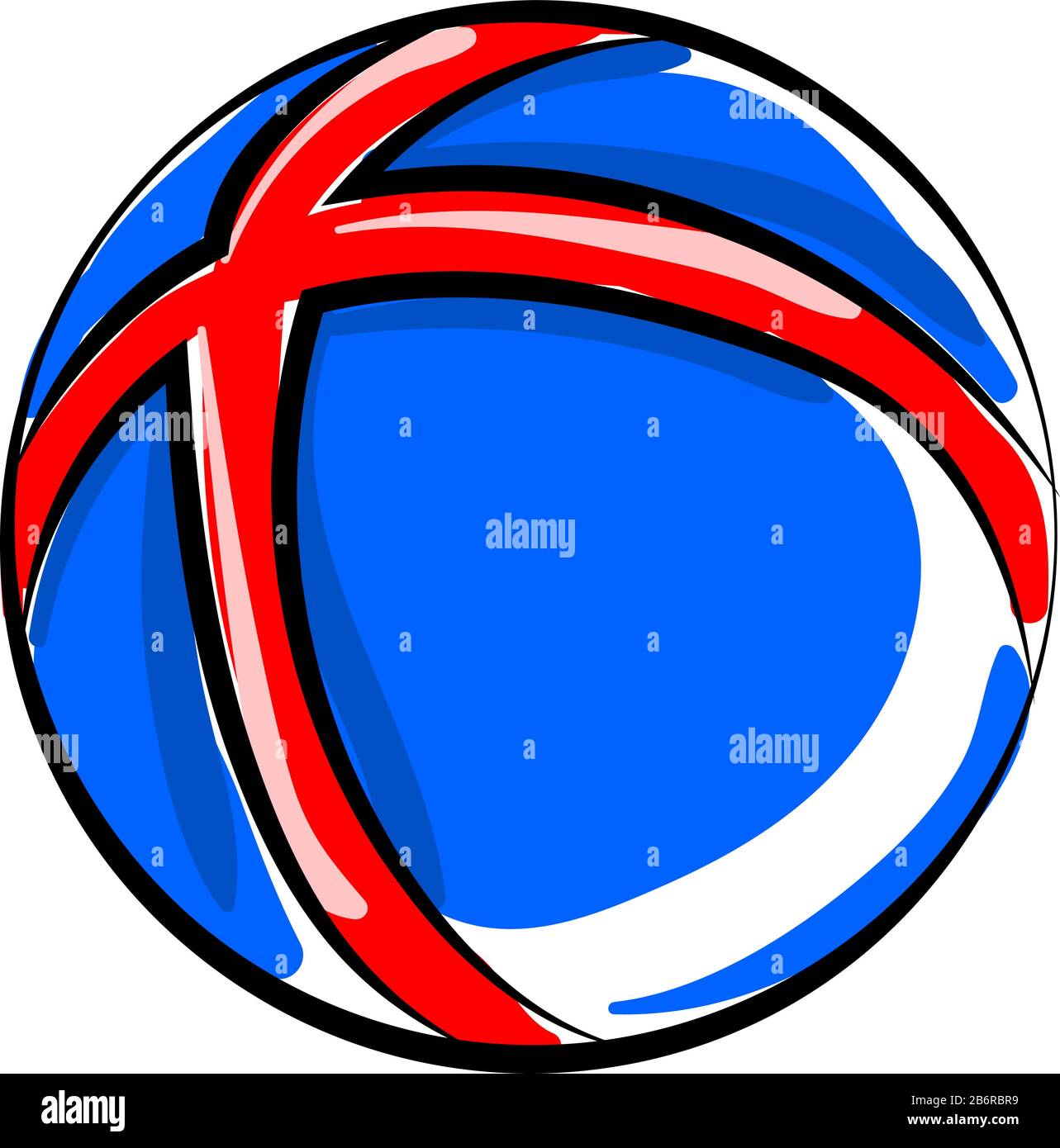 Blue ball, illustration, vector on white background Stock Vector Image ...