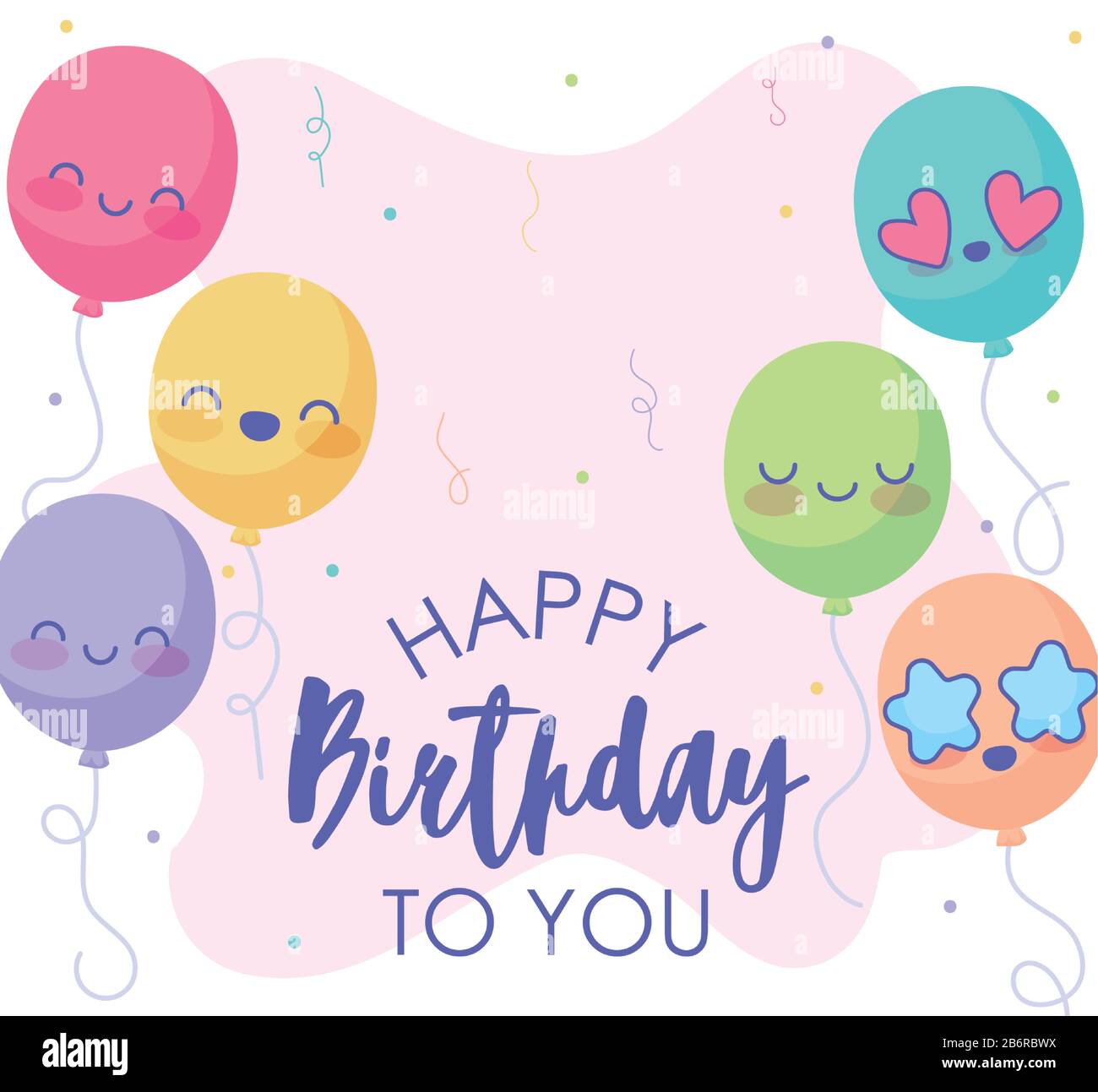 cute cartoon balloons over pink background, colorful design, vector ...