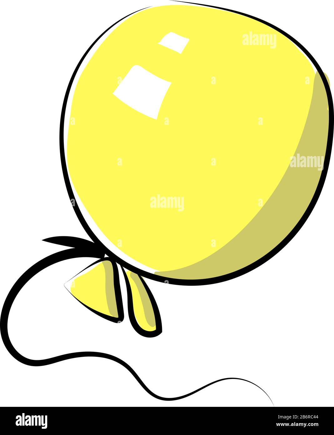 Yellow balloon, illustration, vector on white background Stock Vector ...