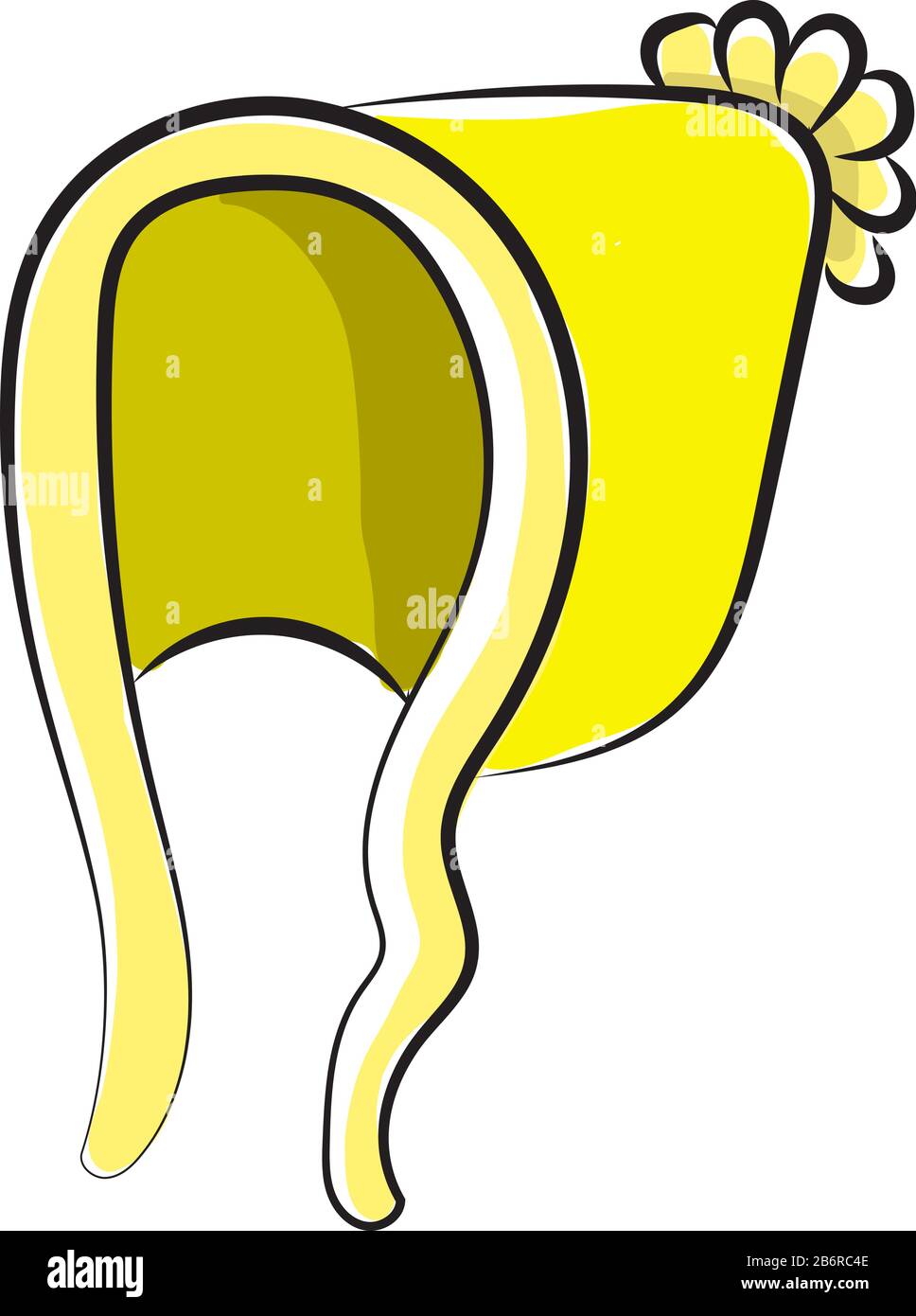 Baby yellow hat, illustration, vector on white background Stock Vector ...