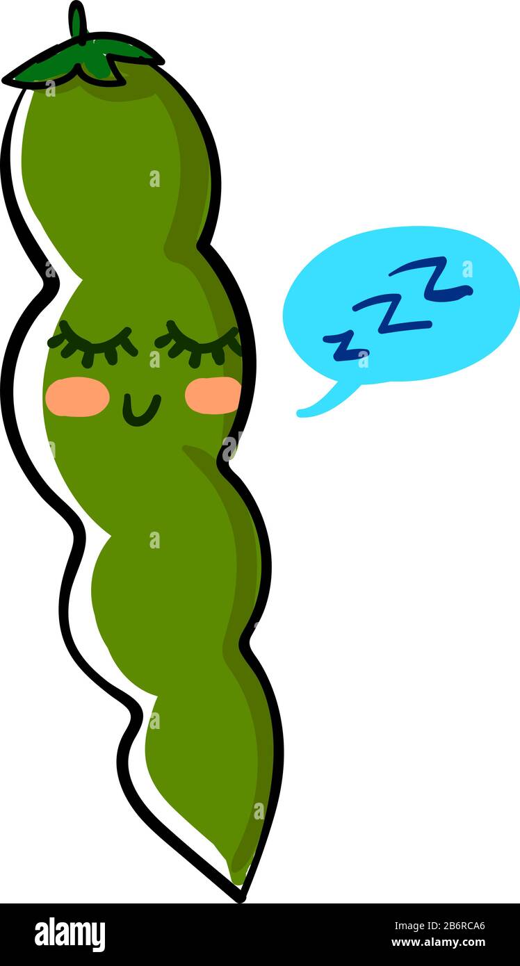 Sleeping bean, illustration, vector on white background Stock Vector ...