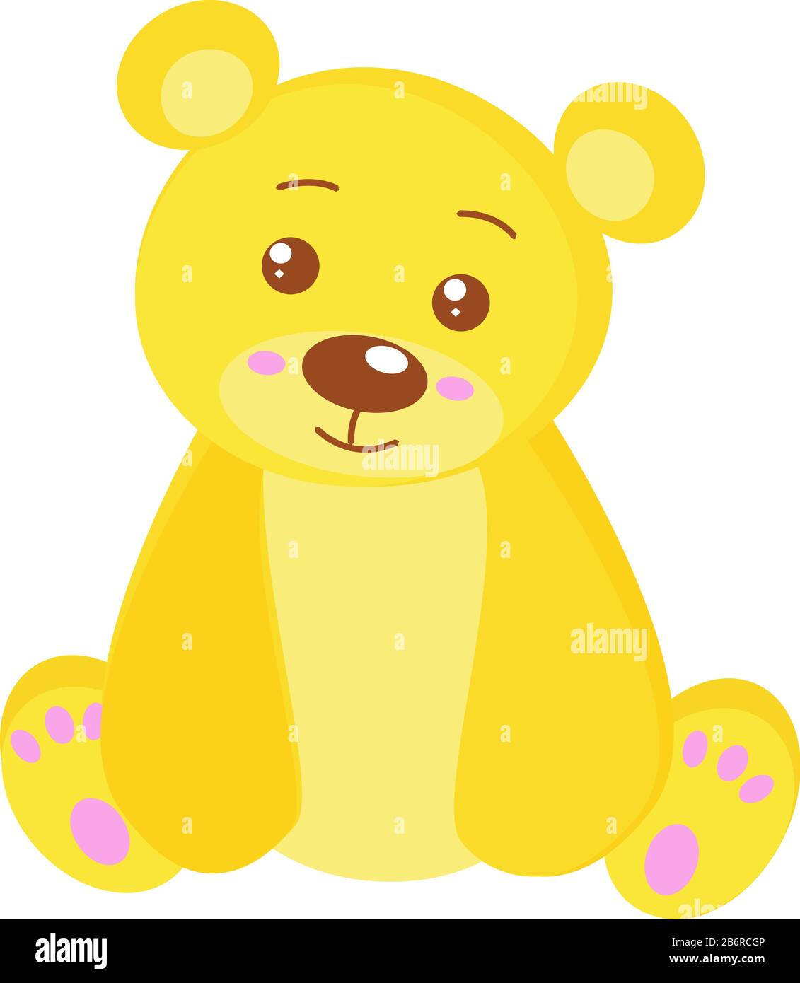 Yellow bear, illustration, vector on white background Stock Vector ...