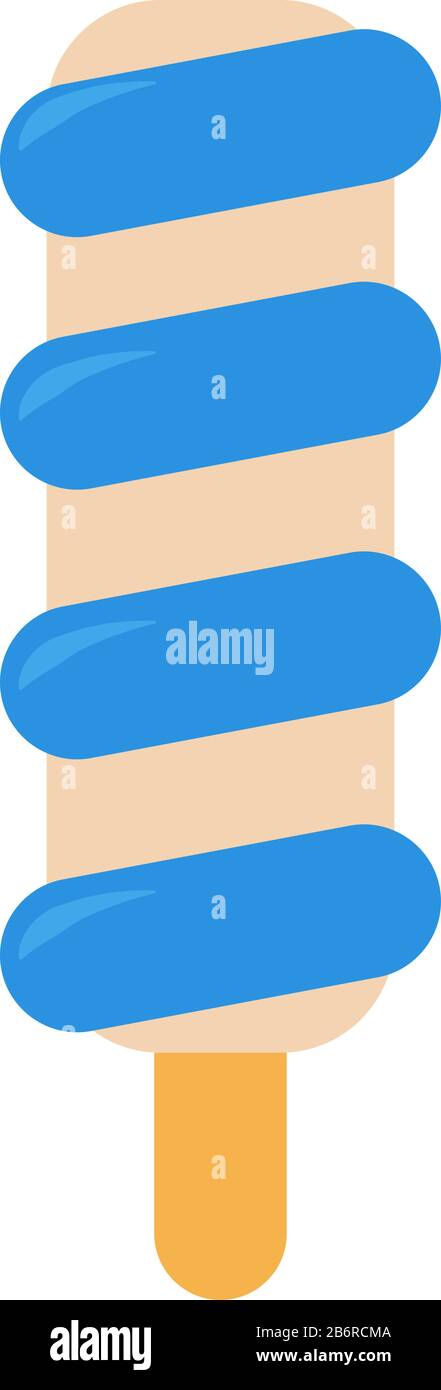 Blue ice cream, illustration, vector on white background Stock Vector ...