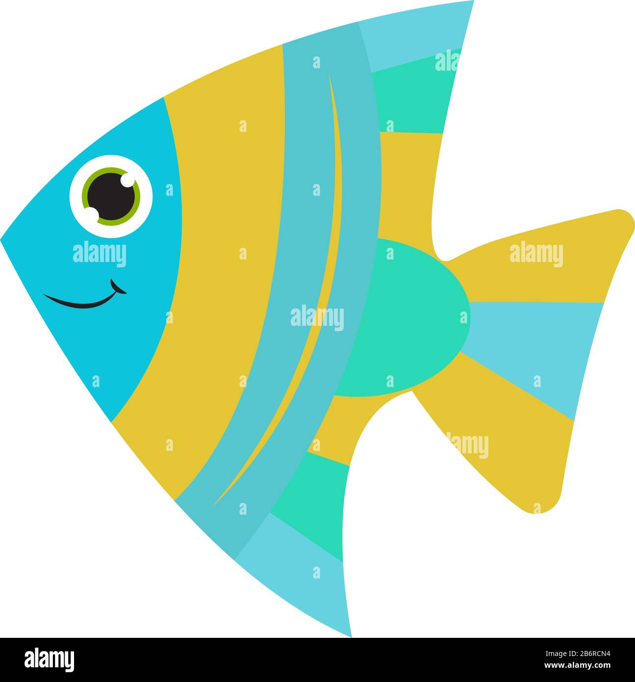 Happy fish, illustration, vector on white background Stock Vector Image ...