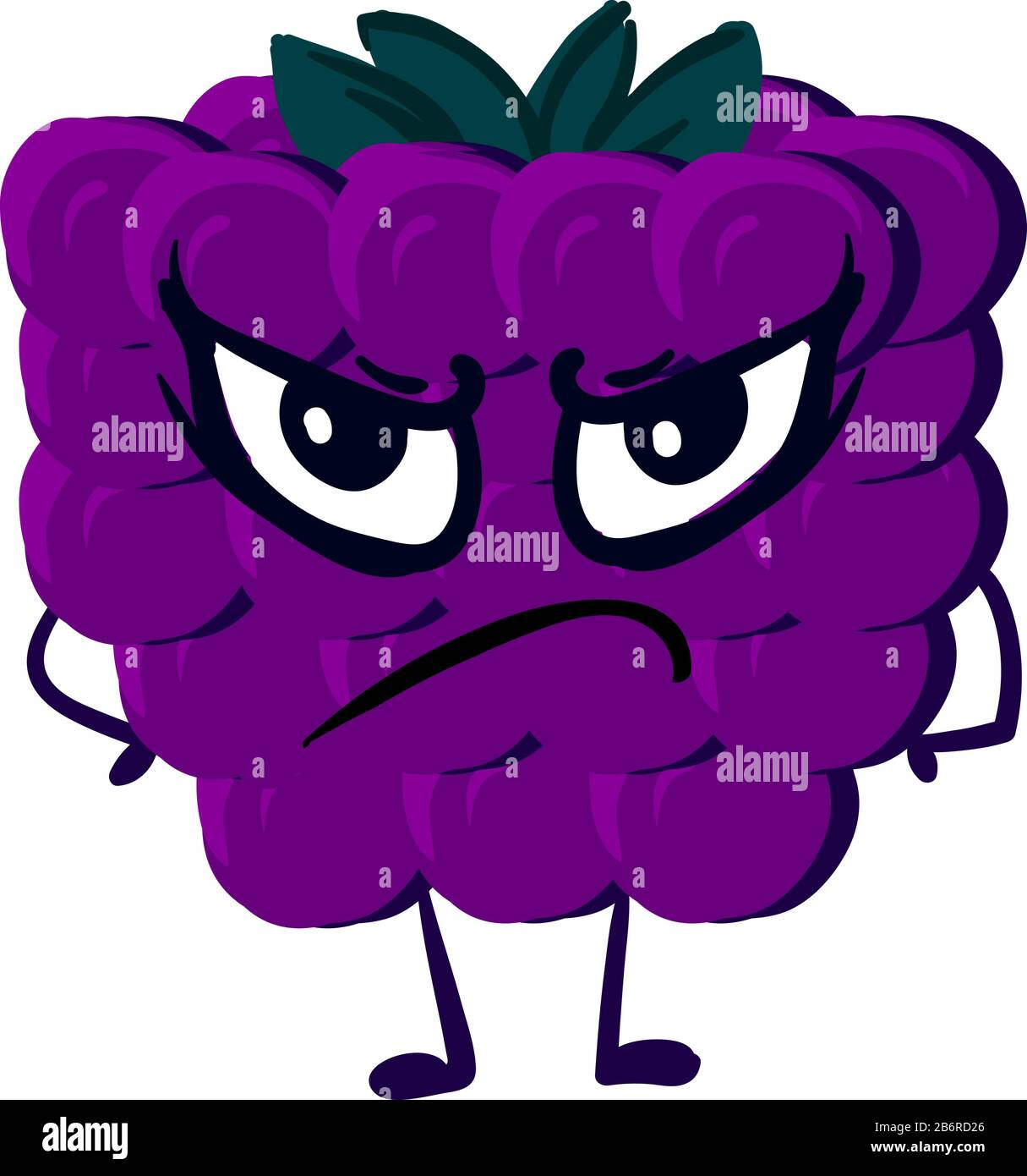 Angry blackberry, illustration, vector on white background Stock Vector ...