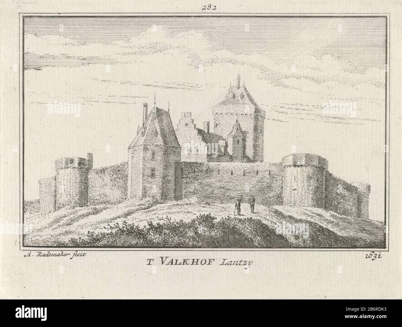 Gezicht op het Valkhof T Valkhof Lantzy 1631 (titel op object) View ...