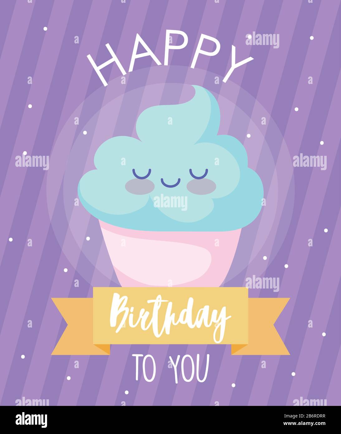 Happy Birthday Cupcake Purple