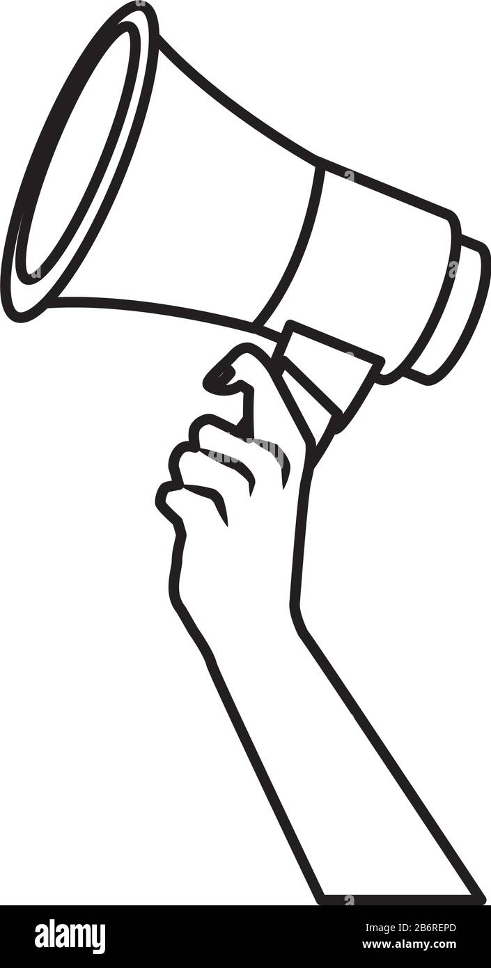 activist hand human with megaphone Stock Vector Image & Art - Alamy