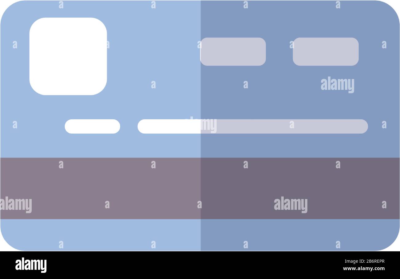 credit card icon over white background, flat style, vector illustration ...