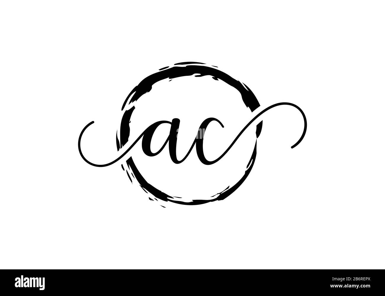 Initial handwriting logo design with brush circle. handwritten logo for ...