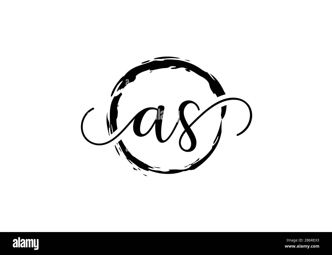 Initial handwriting logo design with brush circle. handwritten logo for ...
