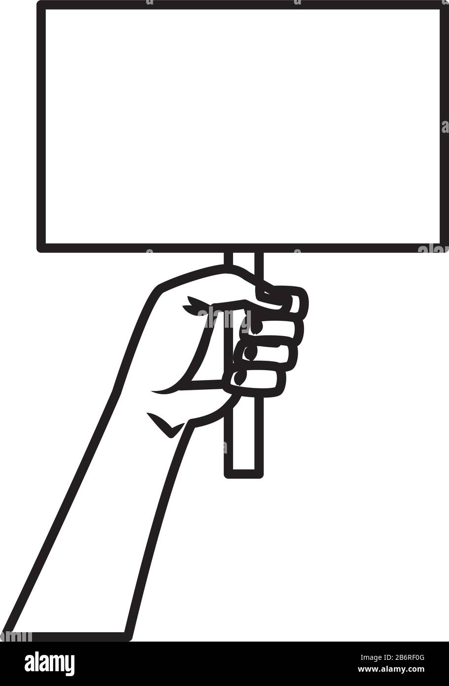 Hand human protest banner Black and White Stock Photos & Images - Alamy