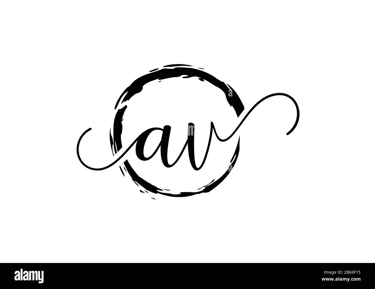 Initial handwriting logo design with brush circle. handwritten logo for ...