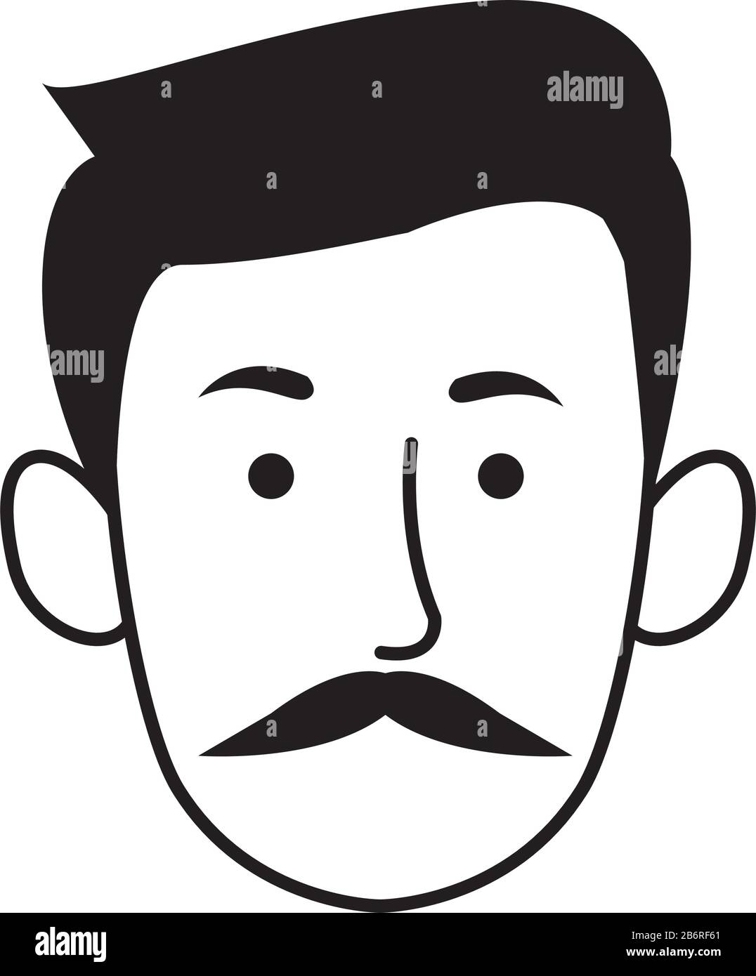 young man with mustache head character icon Stock Vector Image & Art ...