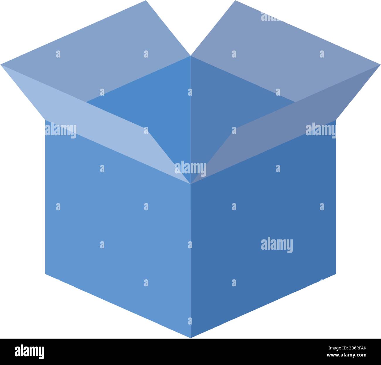 opened box icon over white background, flat style, vector illustration ...