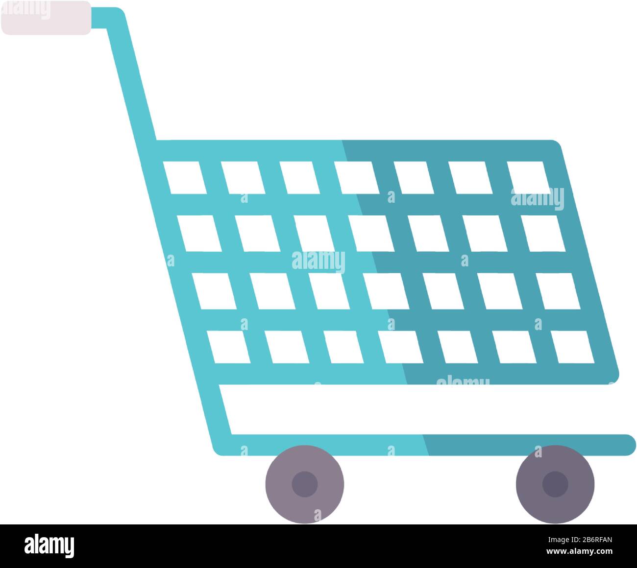 shopping cart icon over white background, flat style, vector ...