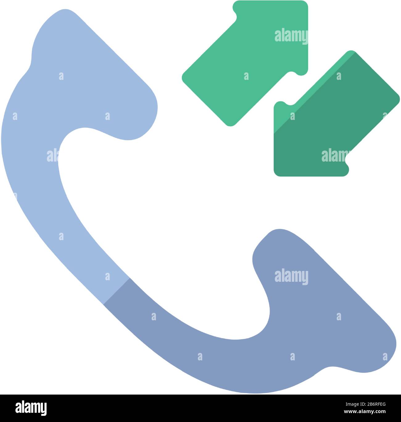 phone and arrows icon over white background, flat style, vector ...