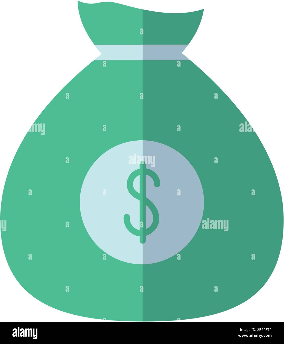 money bag icon over white background, flat style, vector illustration ...